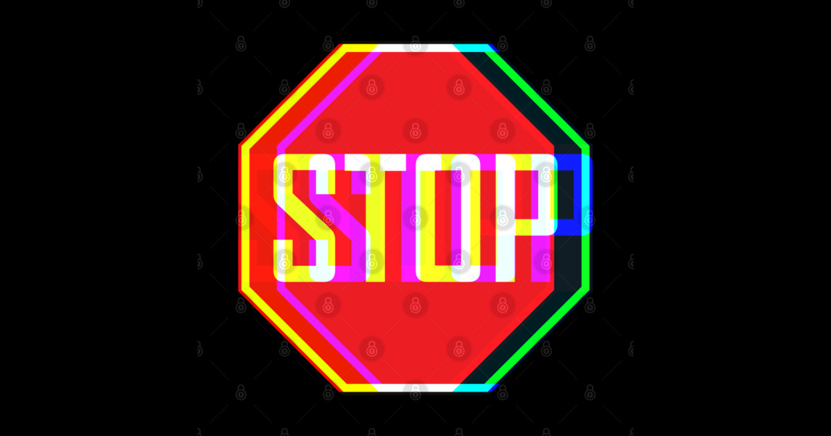Psychedelic Stop Sign - Stop Sign - Sticker | TeePublic