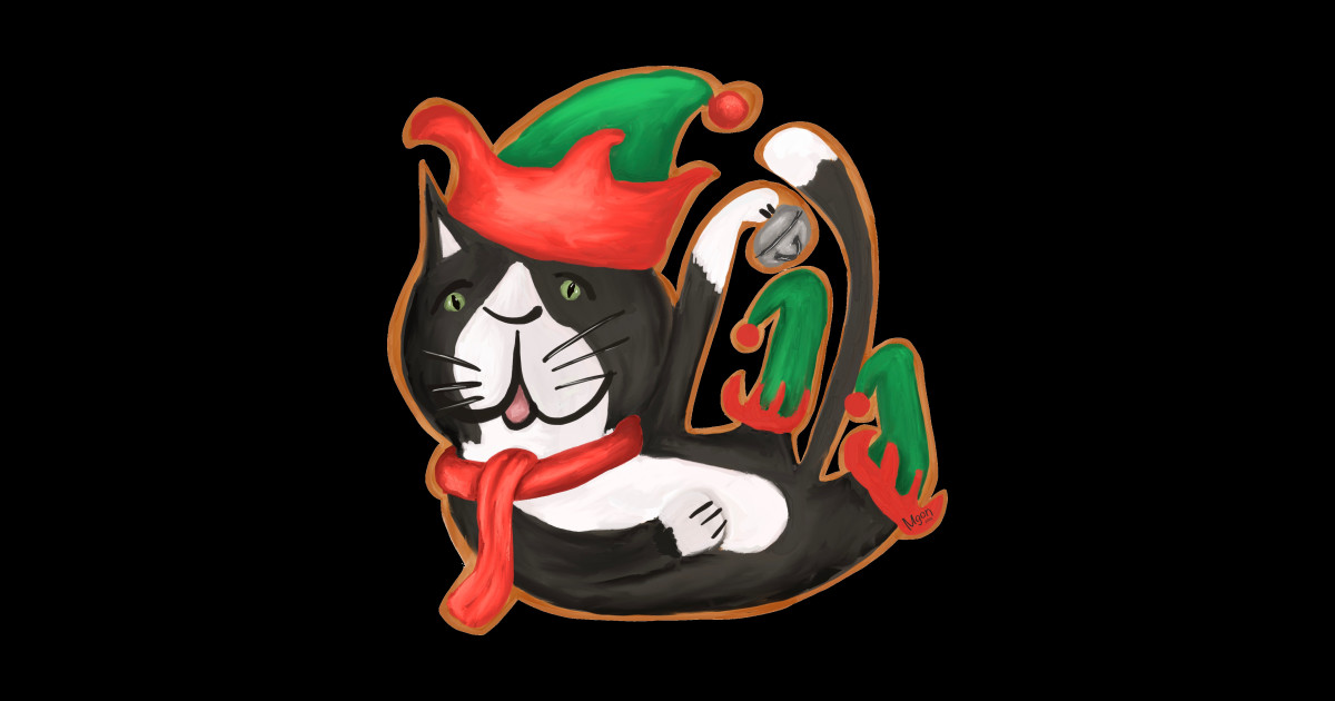 Santa’s cat - Mgcn - Sticker | TeePublic