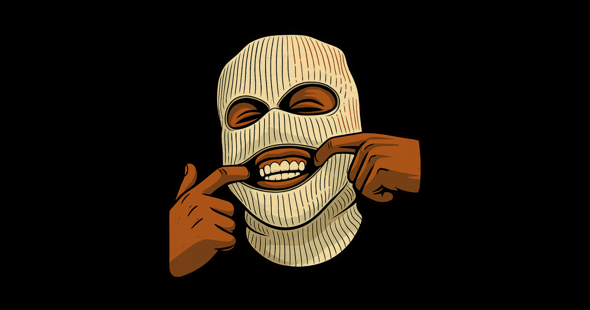 Smiling Mask Hustler - Funny Gangsta Street Art Style - Gangster Humor ...