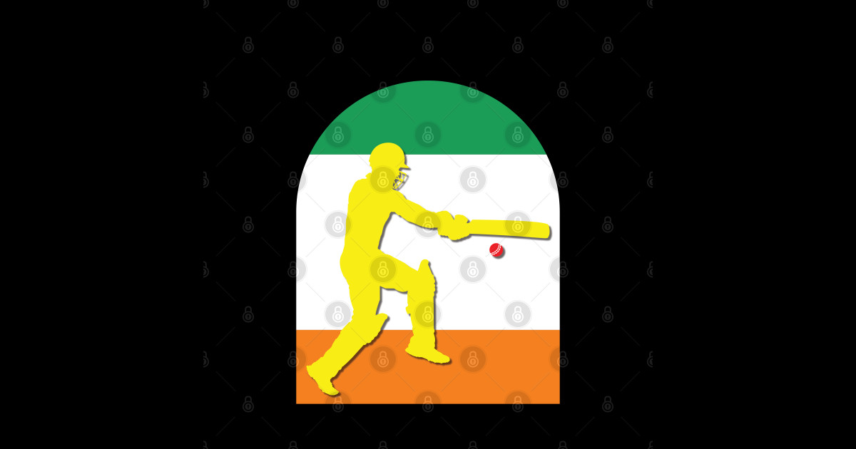 Ireland Cricket Batsman Ireland Flag - Cricket Lovers - Sticker | TeePublic