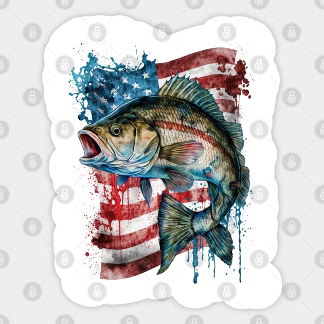 4th of July Fish - Fish - Sticker | TeePublic