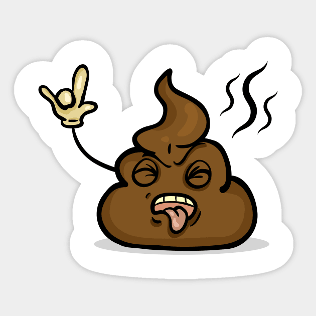 Rock on Poop - Poop - Sticker | TeePublic