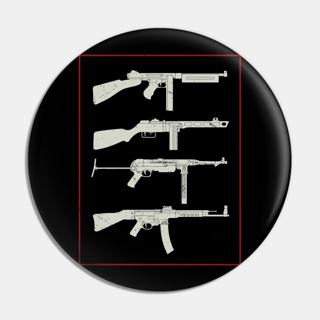 WW2 Iconic Weapons - World War 2 - Pin | TeePublic