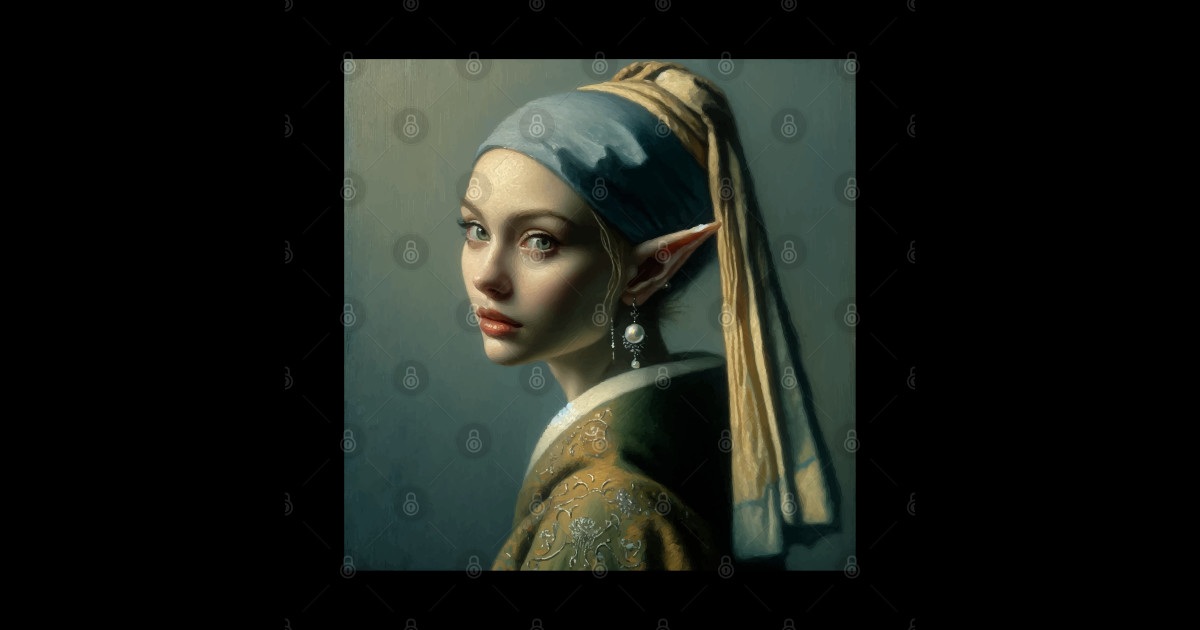 Enchanted Look: Elf Maiden - Vermeer's Pearl Reimagined - Elf Painting ...
