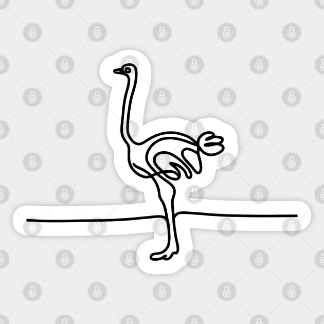 Ostrich Line Art - Ostrich - Sticker | TeePublic