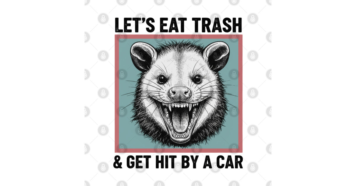 Let's Eat Trash & Get Hit By A Car - Possum Lovers - T-Shirt | TeePublic