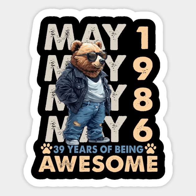 39th Birthday Bear Legends May 1986 39 Years Old For Mens - May 1986 ...