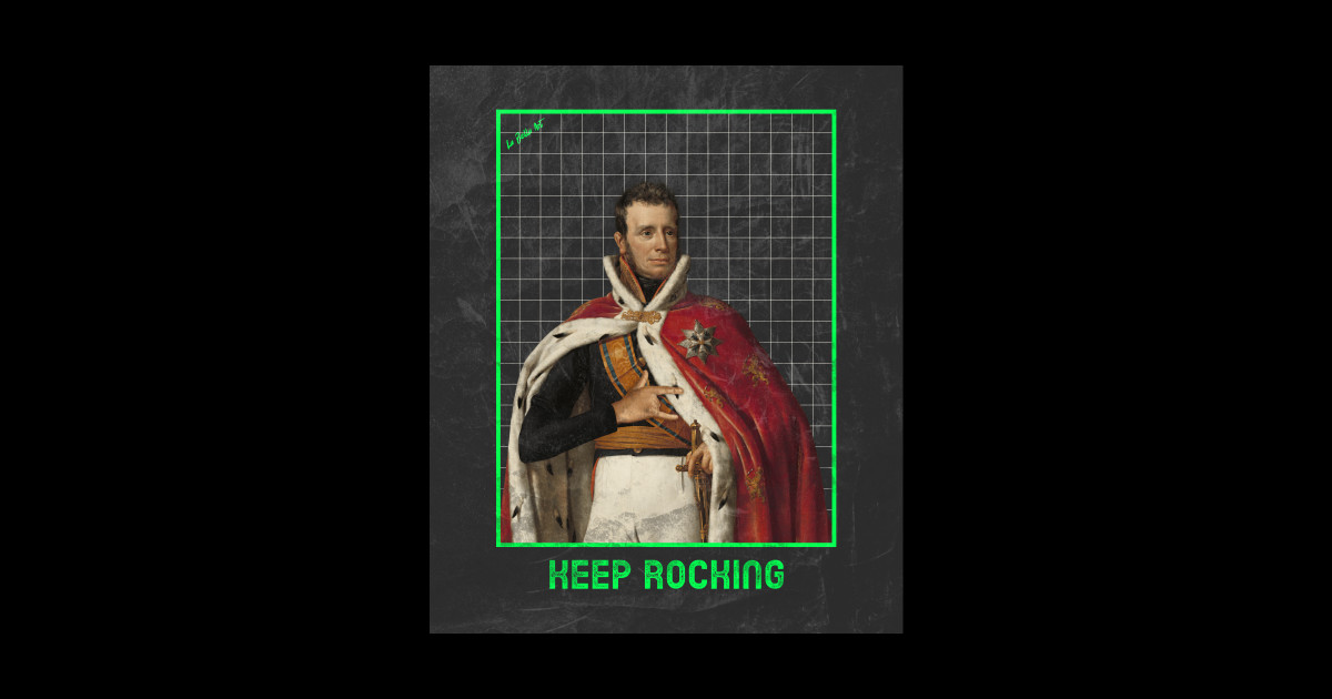 Keep rocking like a king old painting - Cupid - Sticker | TeePublic
