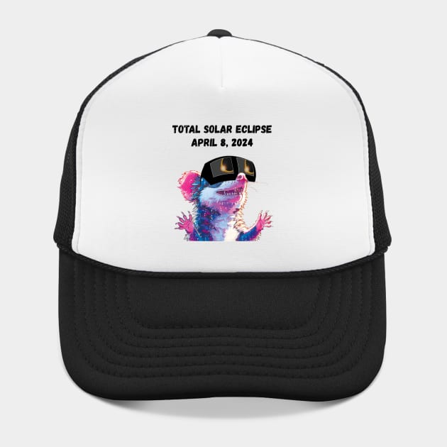 Total Solar Eclipse 2024 Grunge Possum—Black text - Possum Lovers - Hat ...