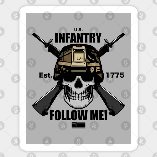 U.S. Infantry - Us Infantry Follow Me - Sticker | TeePublic