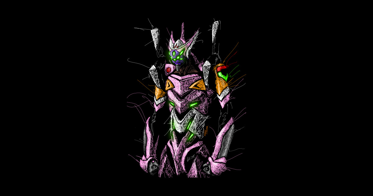 Eva unit 08 gamma scribble - Evangelion - Sticker | TeePublic