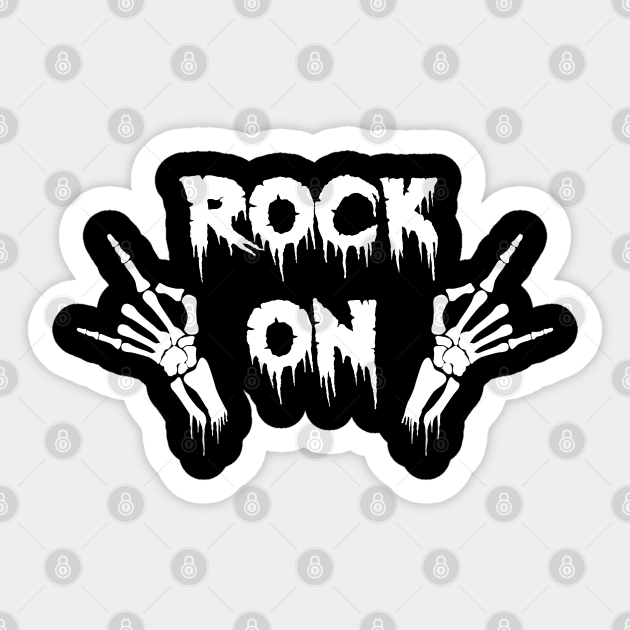 Skeleton Hands Devil Horns - Rock On Hand Sign - Sticker | TeePublic