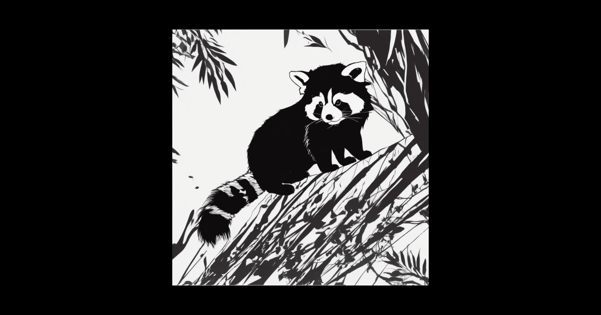 Red Pandas Shadow Silhouette Anime Style Collection No. 94 - Digital ...