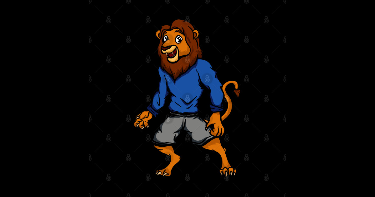 Cute Anthropomorphic Human-like Cartoon Character Lion in Clothes ...