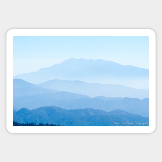 Blue ridge mountain, tiers of mountain ridges stretching into distance ...