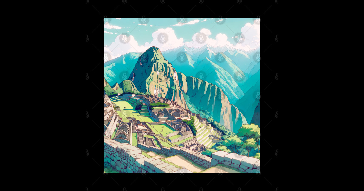 Machu Picchu Illustration Peru - Machu Picchu - Sticker | TeePublic