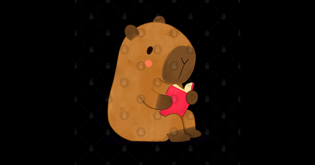 Capybara reading - Capybara Reading A Book - Posters and Art Prints ...