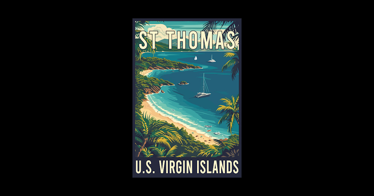 Discover St. Thomas Tropical Splendor - Vintage Travel Art - St Thomas - Sticker | TeePublic