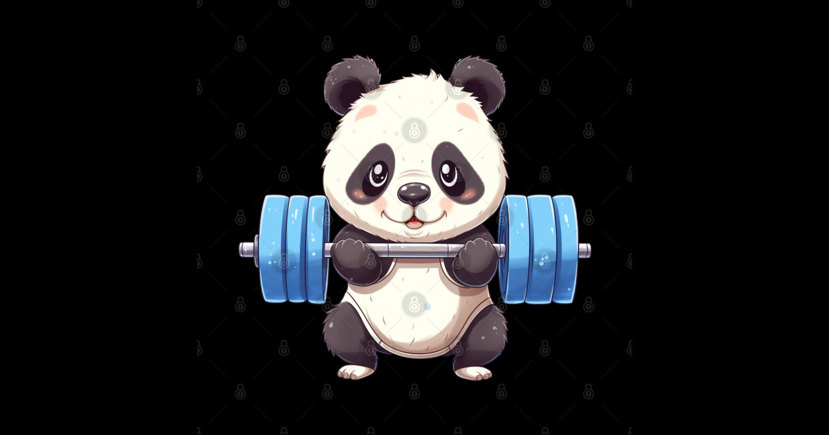 Panda Lifting Weights - Panda - Sticker | TeePublic