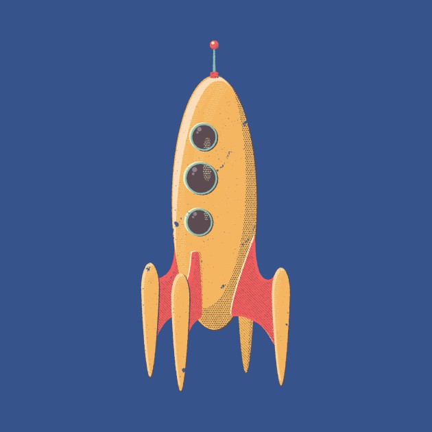 Retro Rocket - Retro Toys - T-Shirt Designed & Sold By Bruno Braga