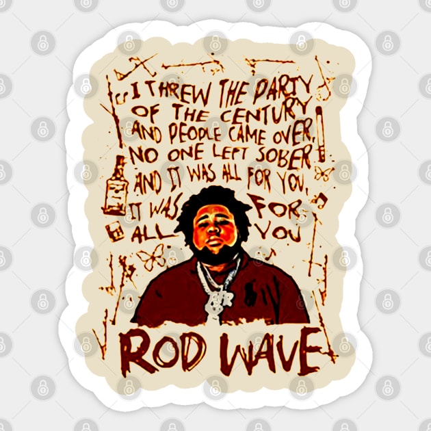 Rod Wave - Oil Painting Art - Rod Wave - Sticker | TeePublic