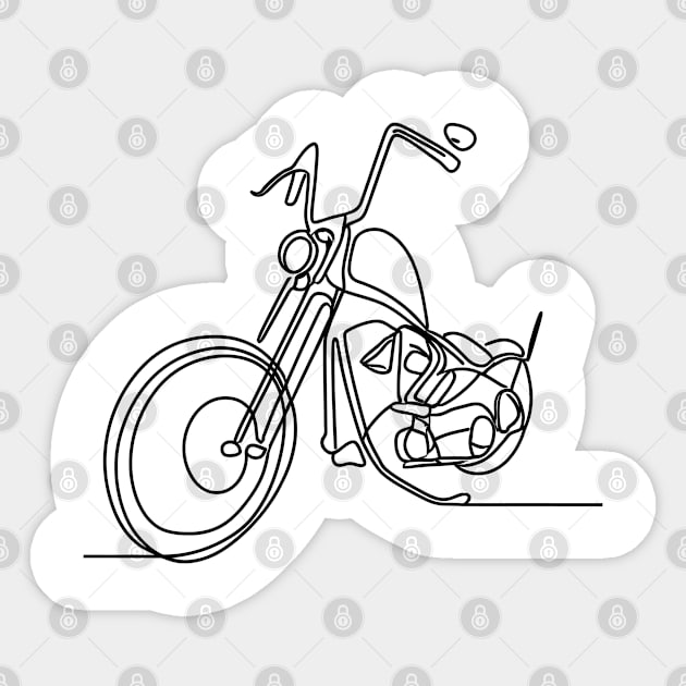 Chopper Culture Line Drawing - Chopper Motorcycle - Sticker | TeePublic