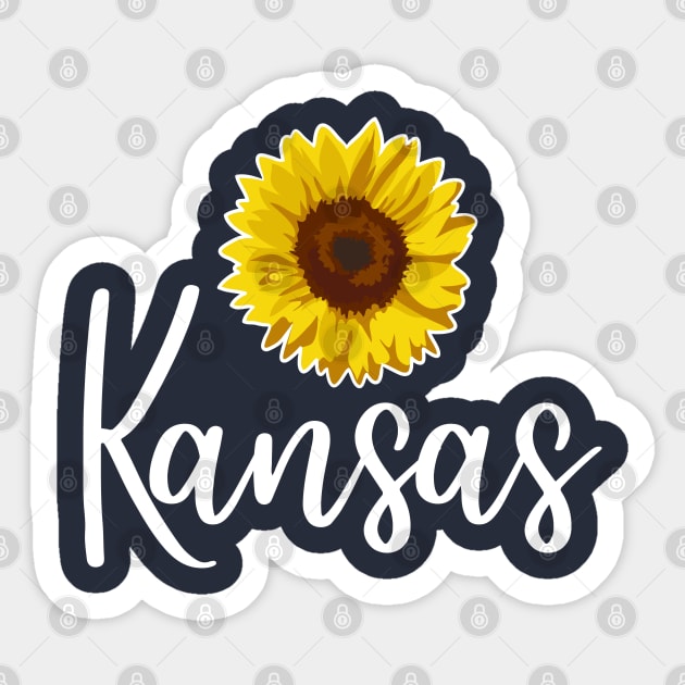 Kansas The Sunflower State Classic Script - Sunflower State - Sticker ...