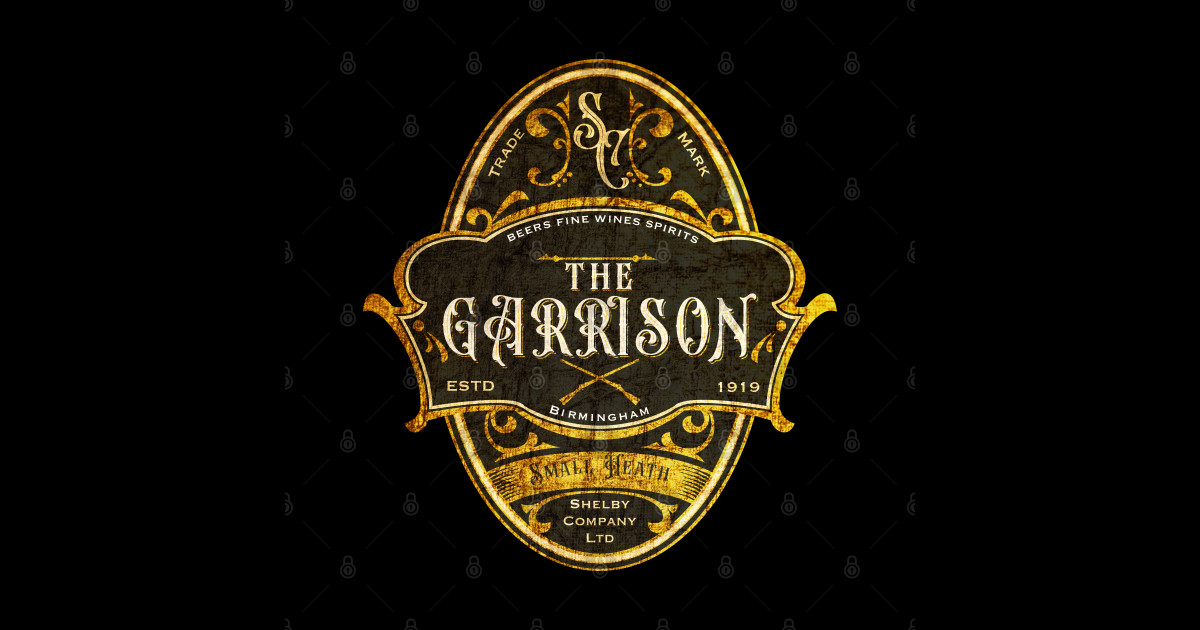 The Garrison Pub Emblem Design Black and Gold - Peaky Blinders ...