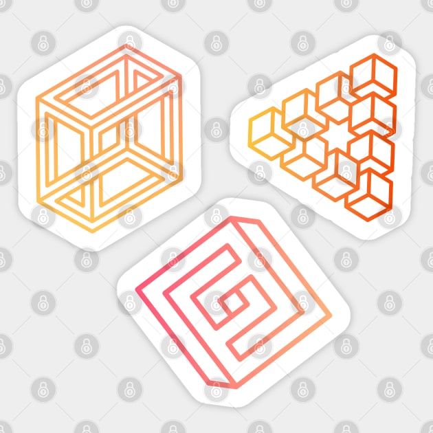 Strange Geometry - Sunshine Pack (Outline) - Impossible Shape - Sticker ...