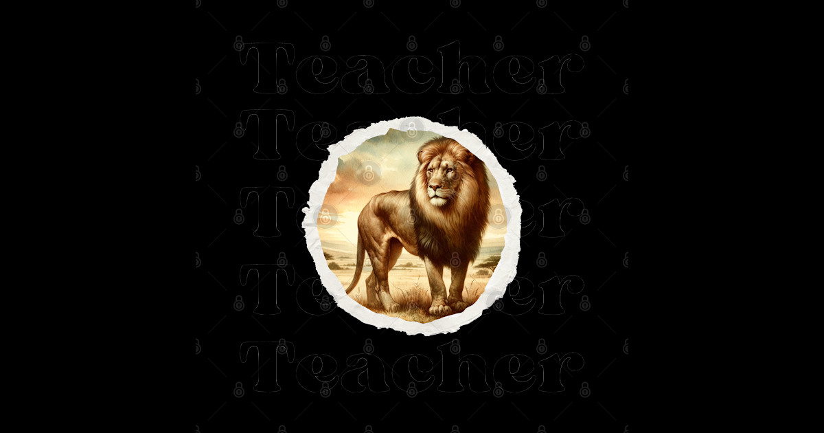 Vintage Watercolor Lion Teacher Design - Teacher - Sticker | TeePublic
