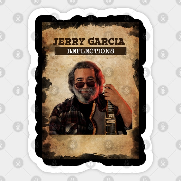 Vintage Old Paper 80s Style Jerry Garcia - Jerry Garcia - Sticker ...