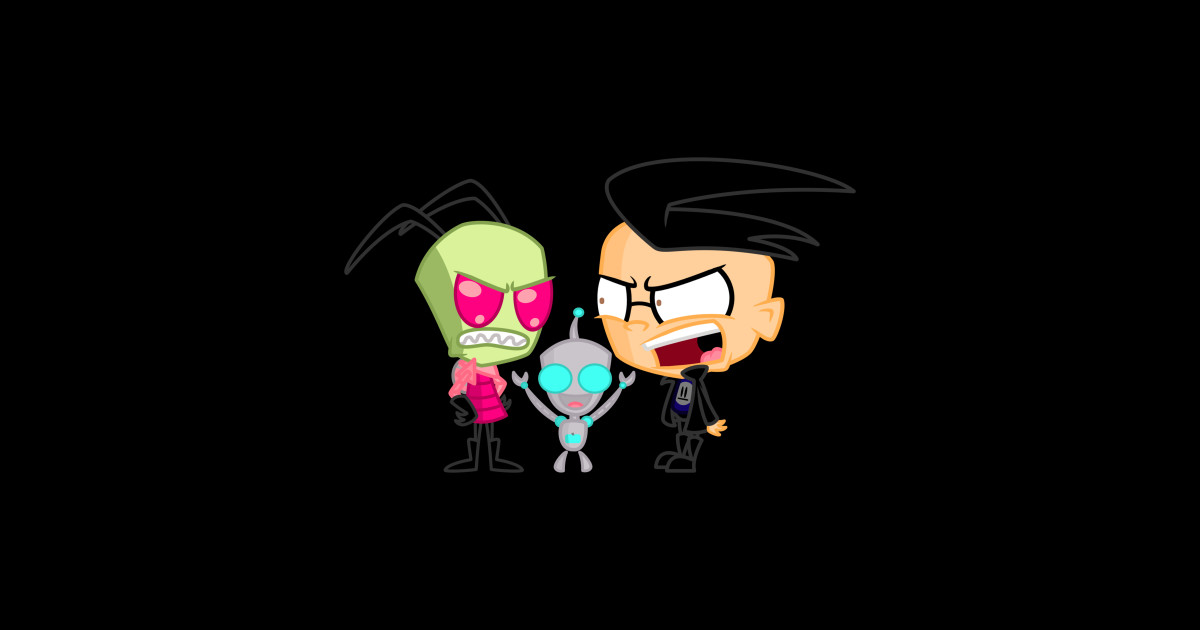 Zim, Gir and Dib - Invader Zim Cartoon Irken Gir Dib - Sticker | TeePublic