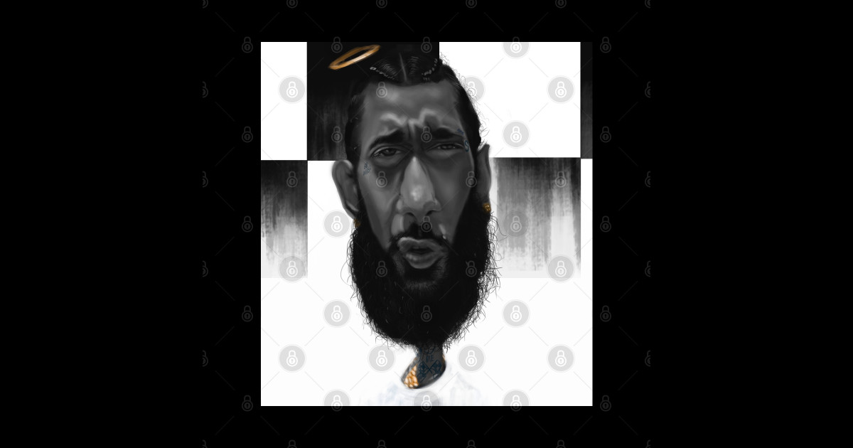 Nipsey Hussle Caricature Hip Hop Sticker Teepublic