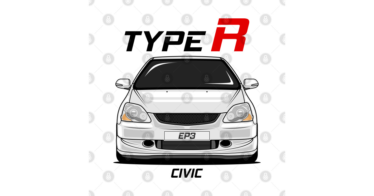 Civic EP3 Type R White - Civic Ep3 - T-Shirt | TeePublic