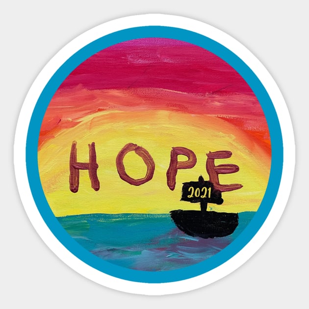 Hope in 2021 - Sunset - Sticker | TeePublic