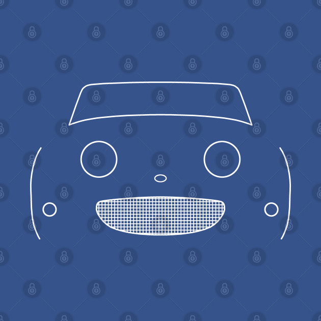 Austin Healey "frogeye" Sprite classic car outline graphic (white ...