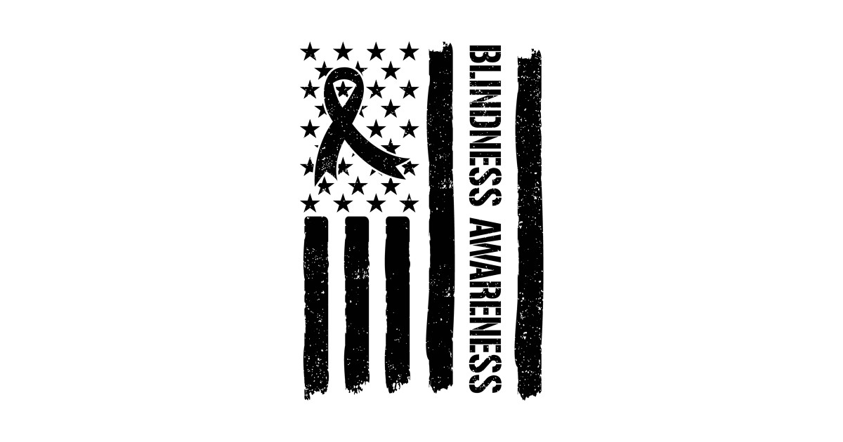 Blindness Awareness Month American Flag Ribbon - Blindness Awareness ...