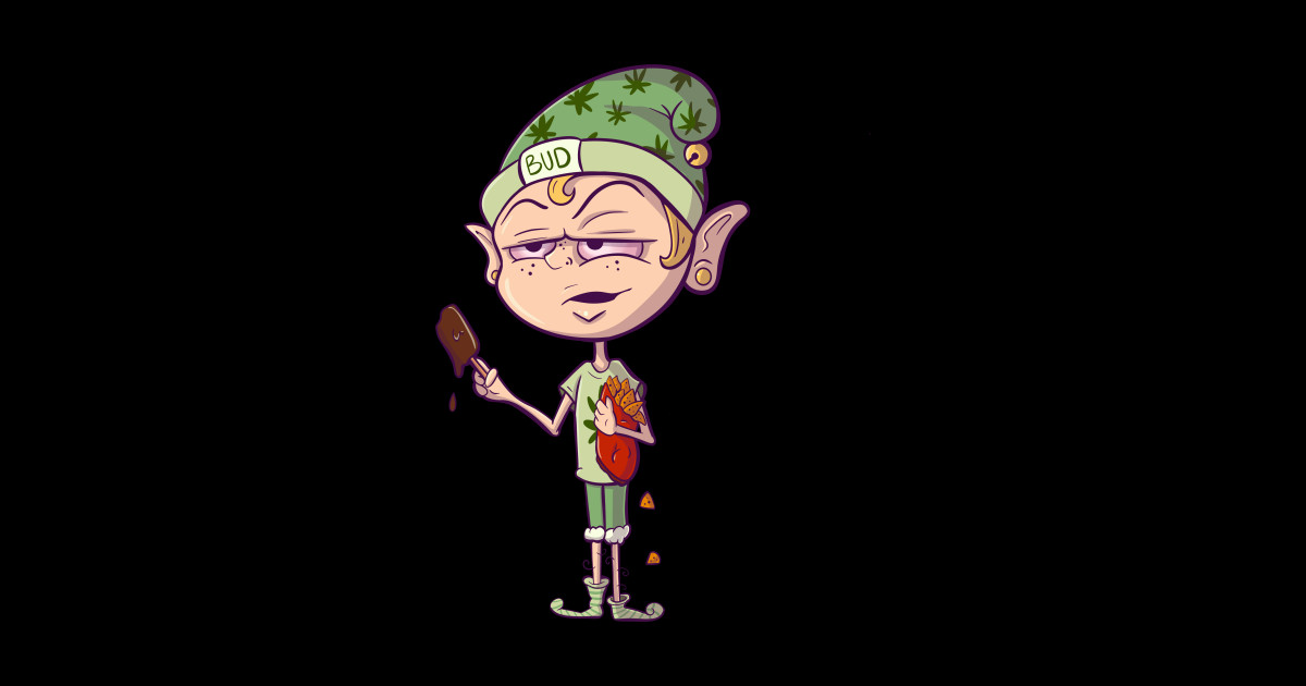 Bud the Elf Funny Pot Illustration - Elf - Sticker | TeePublic