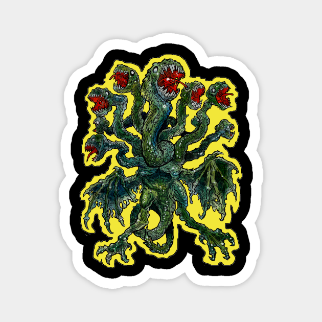 Zombie Hydra Flaming Glow Design - Hydra - Magnet | TeePublic