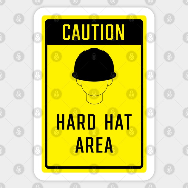 Caution Hard Hat Area Sign - Caution Hard Hat Area Sign - Sticker ...