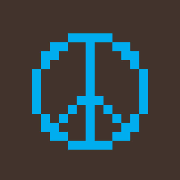 Cyan Pixel Peace (8 Bit Peace) - Peace - T-Shirt | TeePublic