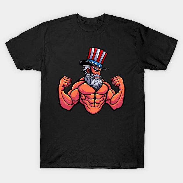 Muscular Uncle Sam - Uncle Sam - T-Shirt | TeePublic