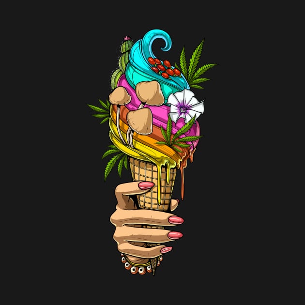 Psychedelic Hippie Ice Cream - Psychedelic Ice Cream - T-Shirt | TeePublic