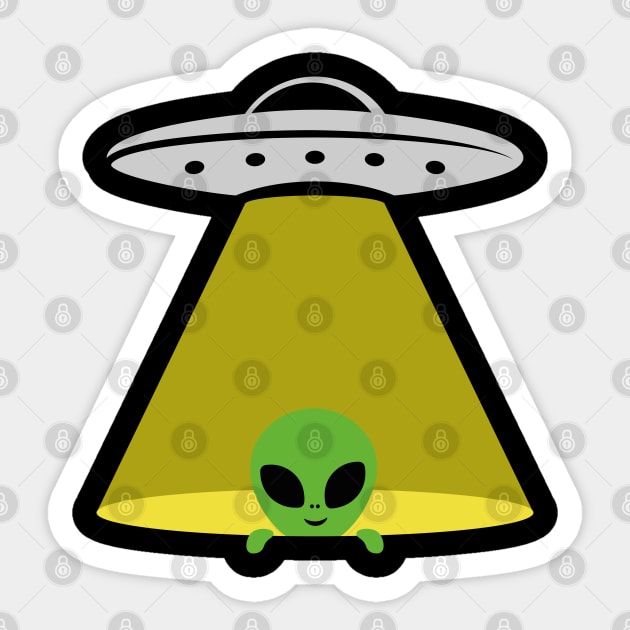 Minimal art with Alien Invasion - Spaceship - Sticker | TeePublic