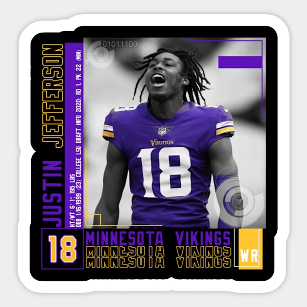 justin jefferson football - Football Player - Sticker | TeePublic