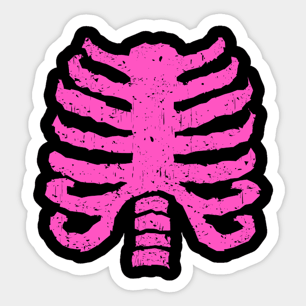 Hot Pink Human Rib Cage with lot's of texture - Rib Cage - Sticker ...