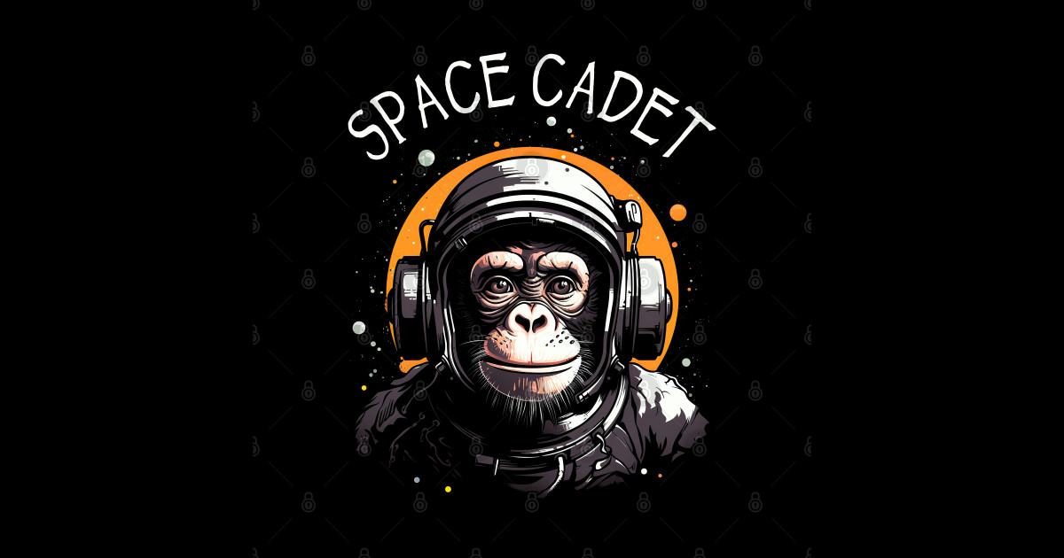 Space Cadet Monkey Ape Chimp Astronaut - Space Cadet - Sticker | TeePublic
