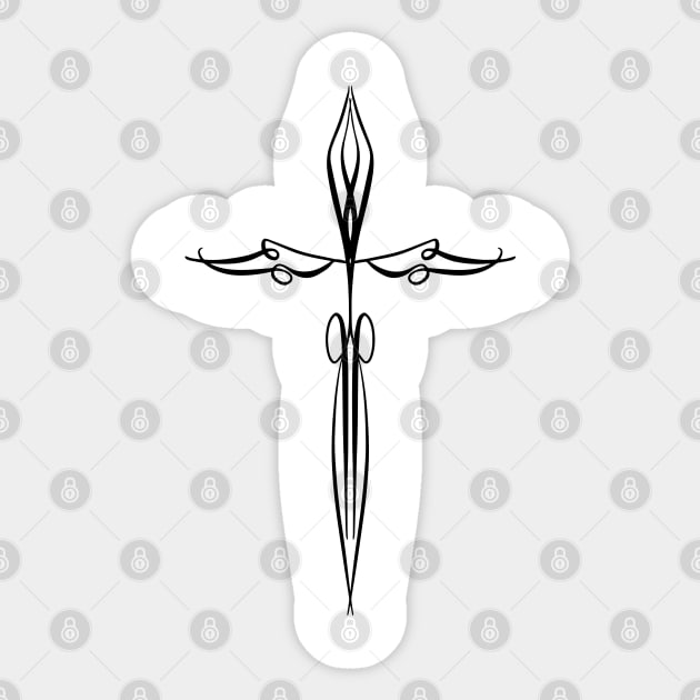 Beautiful Religious Cross Faith line Art Design - Cross - Sticker ...