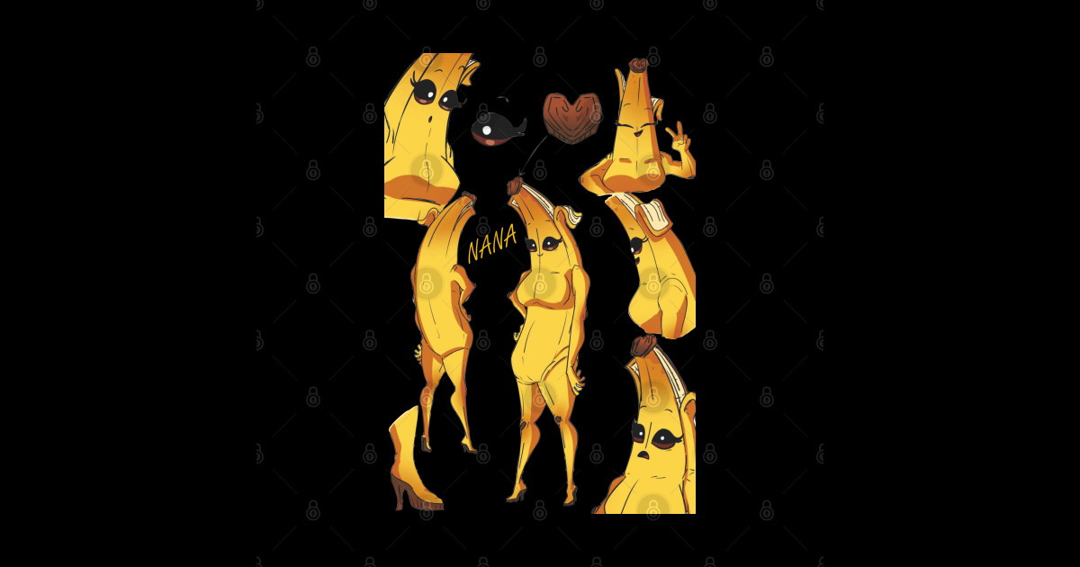Playful Cute Banana Character Design - Fortnight - Sticker | TeePublic