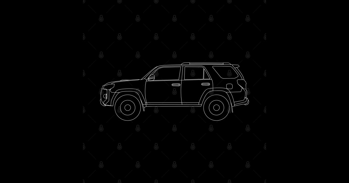 4runner Fifth Generation white outline [Fan Art] - Toyota - Posters and ...